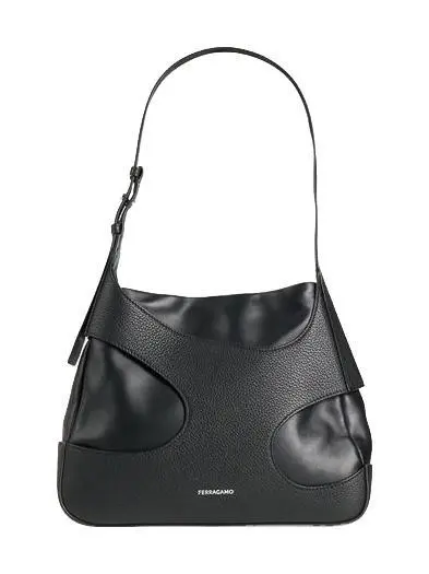 FERRAGAMO Calfskin Hobo Bag - Black