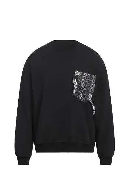 Just Cavalli Fleece Sweatshirt With Appliqués And Pocket - Black