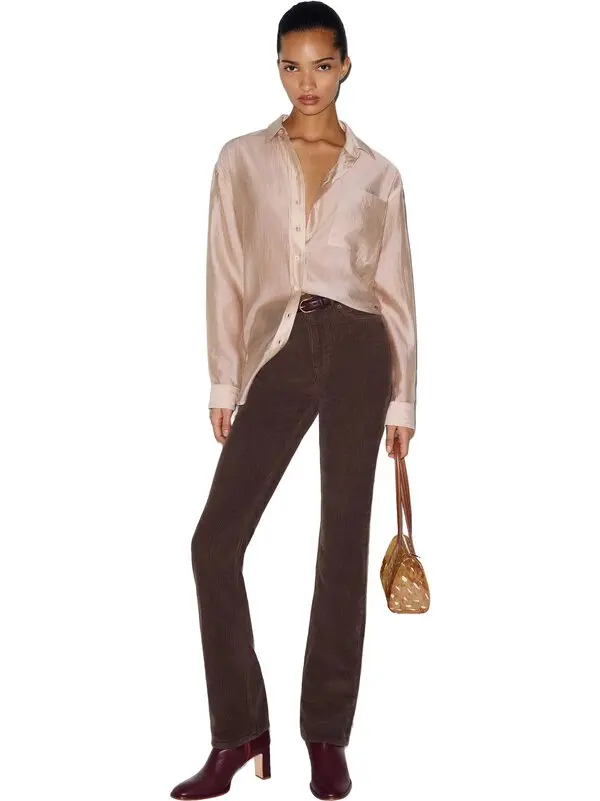 REFORMATION Blair High Rise Bootcut Jeans - Brown