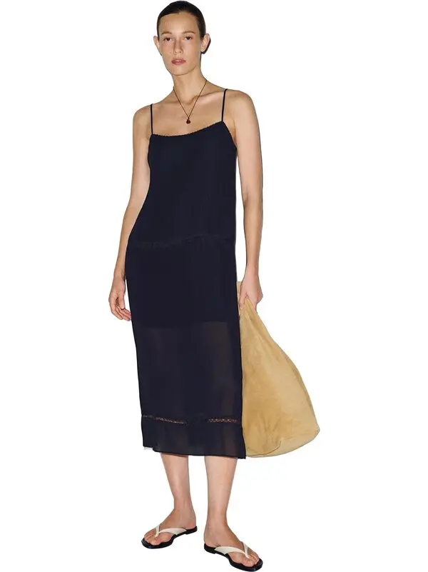 REFORMATION Delfina Sleeveless Midi Dress - Black