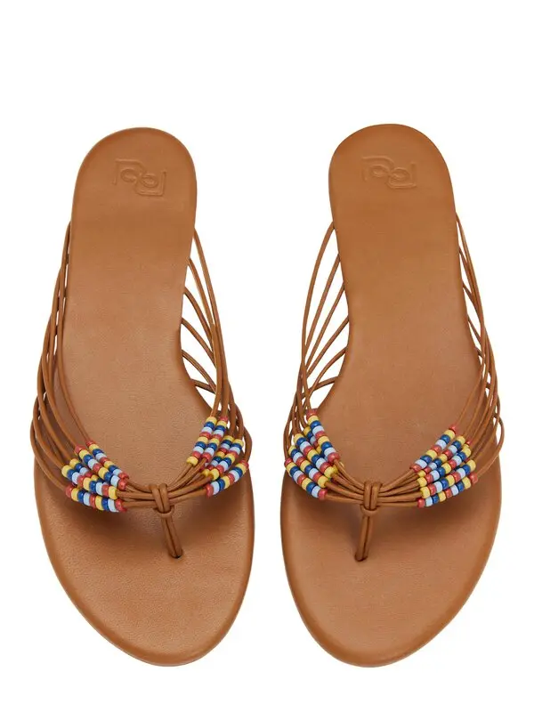 REFORMATION Jessica Flat Thong Sandals - Brown