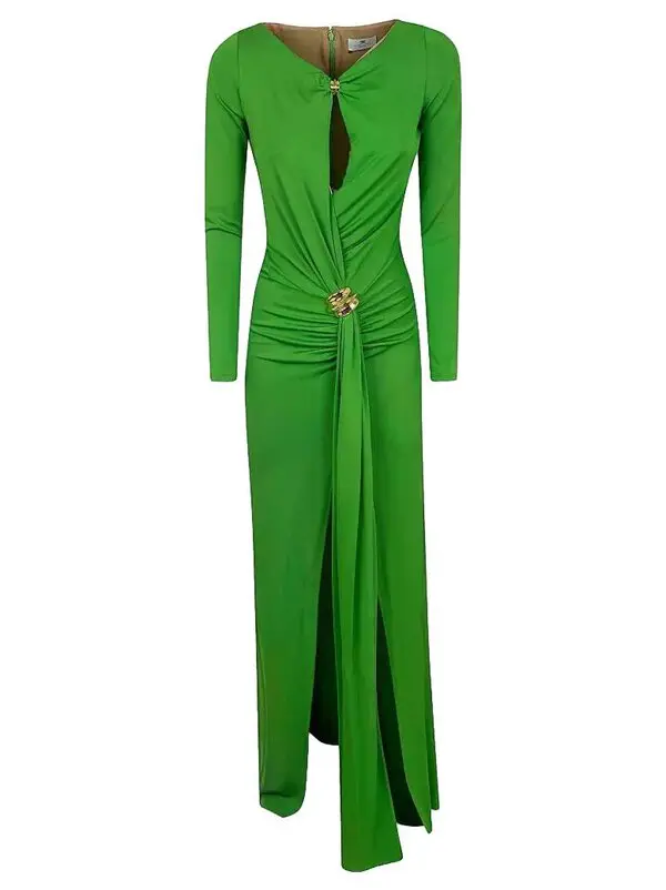 Elisabetta Franchi Long-sleeve Maxi Dress - Green