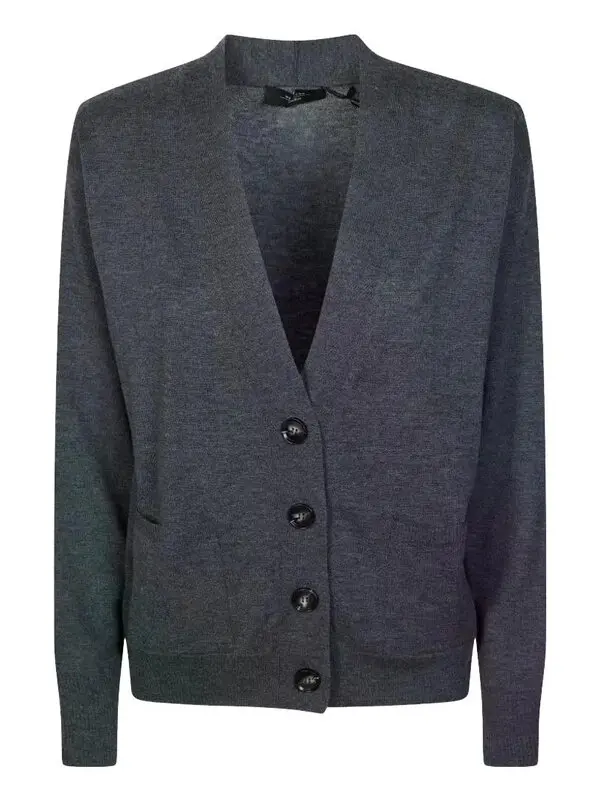 Max Mara Button Pocket Cardigan - Grey