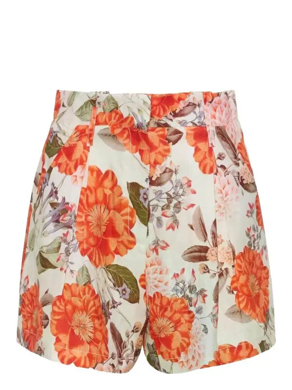 Cara Cara Palmer Floral-print Shorts - Neutrals