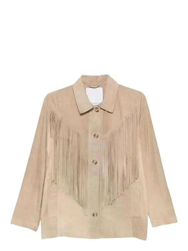 BLUSOTTO Fringed Jacket - Neutrals