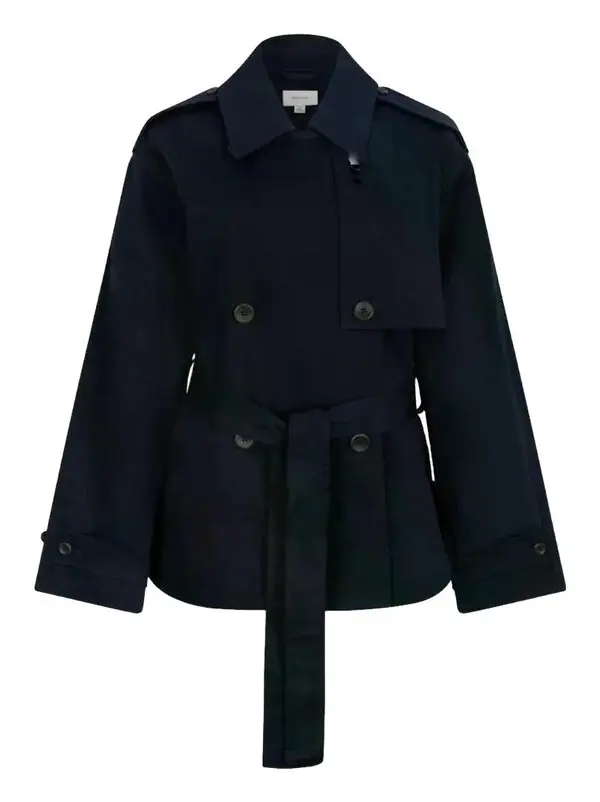 Calvin Klein Belted Double-breasted Trench Coat - Blue