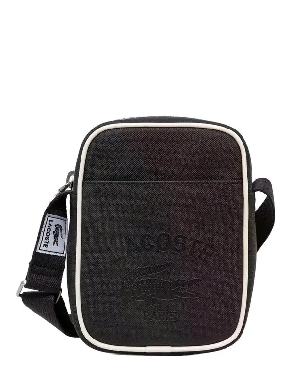 Lacoste Logo Embossed Trim Cross Body Bag - Black
