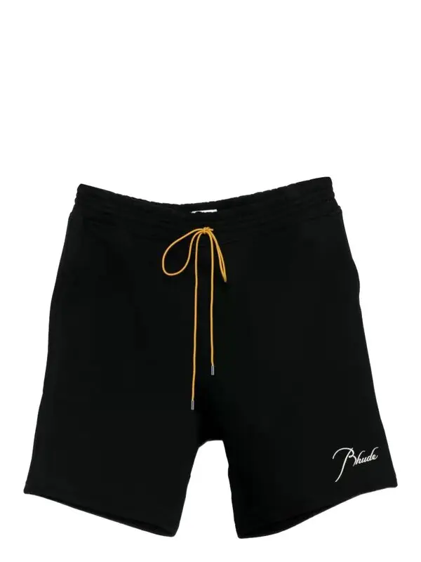 Rhude Classique Embroidered Shorts - Black