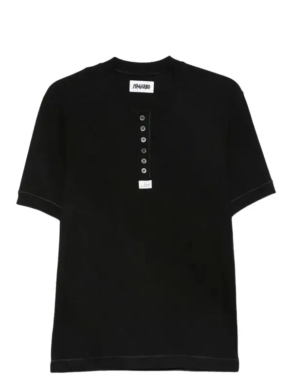 MAGLIANO Buttoned Short-sleeve T-shirt - Black