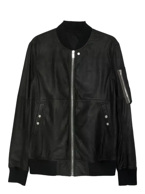 Rick Owens Classic Flight Button Bomber Jacket - Black
