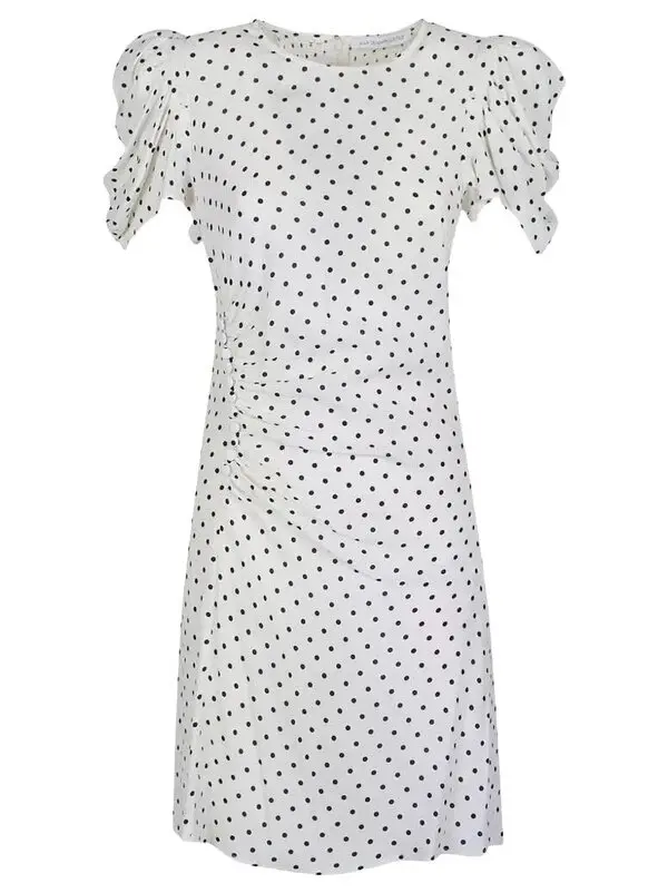 MAR DE MARGARITAS Karin Ruffled Polka-dot Mini Dress - White