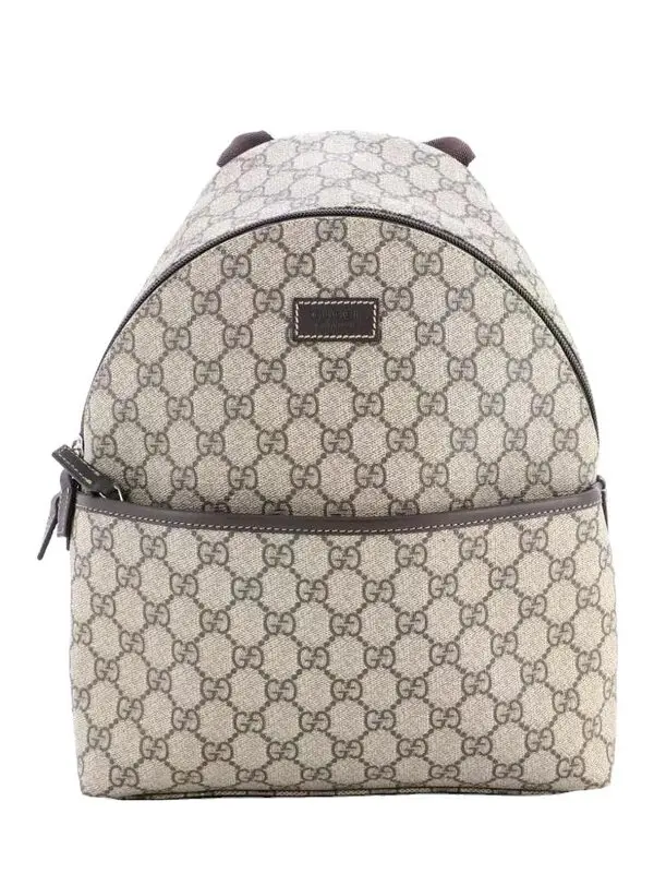 Gucci Front Pocket Gg Coated Canvas Small Backpack - Brown