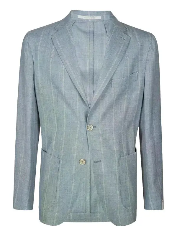 Eleventy Single-breasted Pinstripe Blazer - Blue