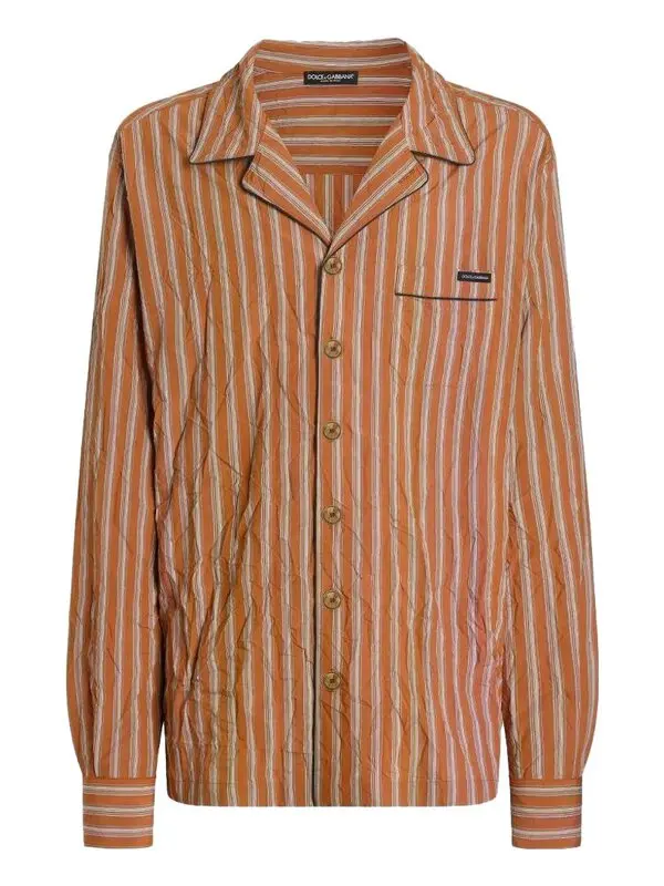 Dolce & Gabbana Striped Pocket Shirt - Orange