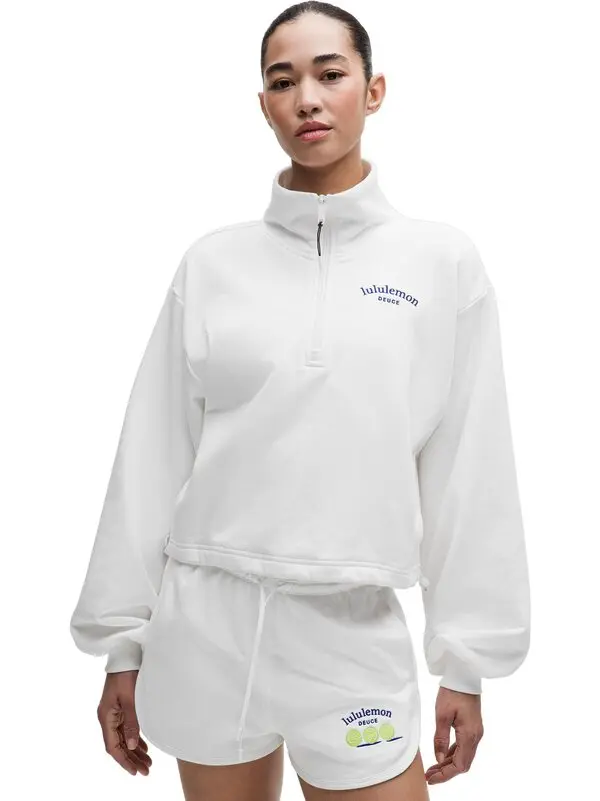 Lululemon Cotton Terry Tennis Half Zip - White