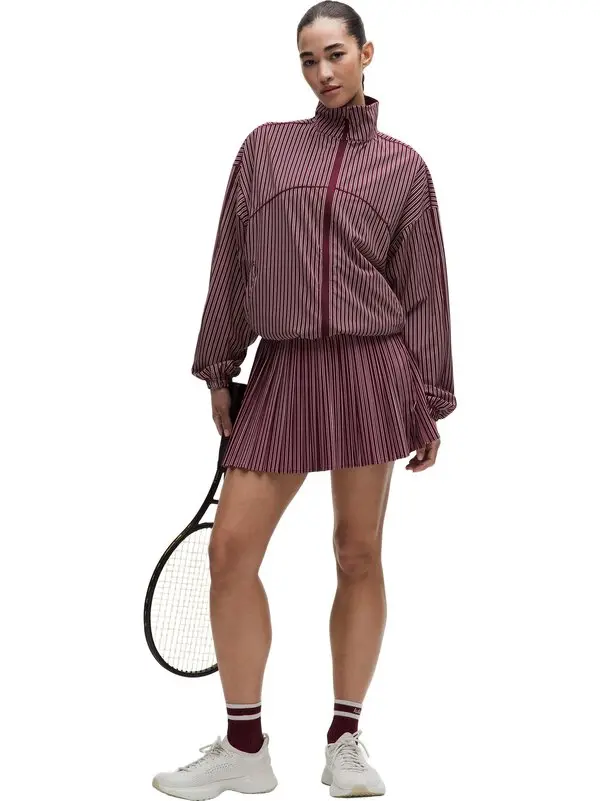 Lululemon Knife-pleat High-rise Tennis Skirt - Twice Stripe Vertical Burgundy Bay White/burgundy Bay