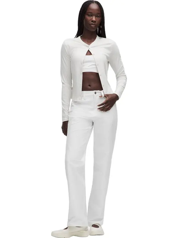 Lululemon Easyfive Mid-rise Relaxed-straight Pant - White
