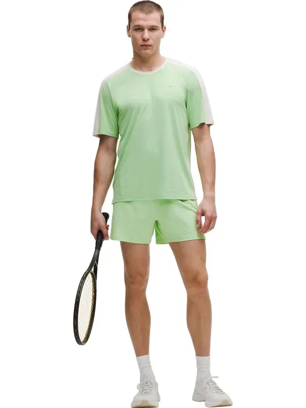 Lululemon Paneled Tennis Short - Kale Krush/light Ivory