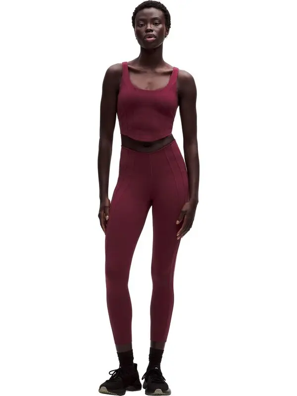 Lululemon Ultralu Corset-stitch 25" Tights - Burgundy Bay