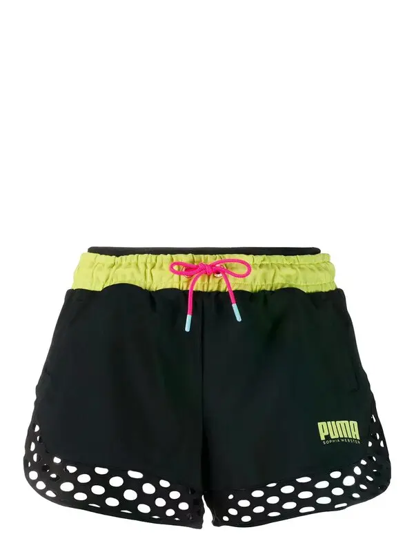 PUMA X SOPHIA WEBSTER Panelled Running Shorts - Black