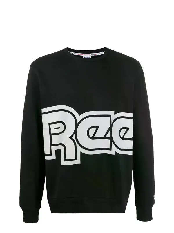 REEBOK Retro Logo Print Sweatshirt - Black