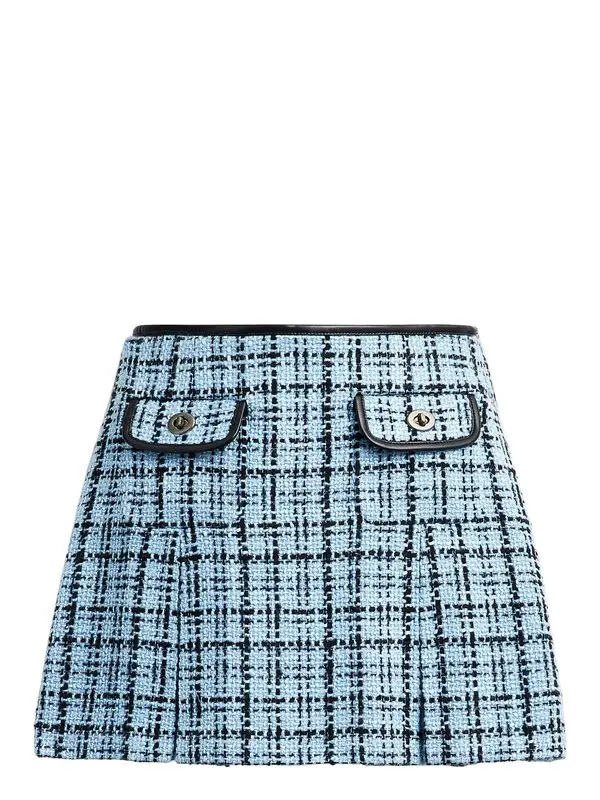 COACH Turnlock Tweed Mini Skirt - Blue