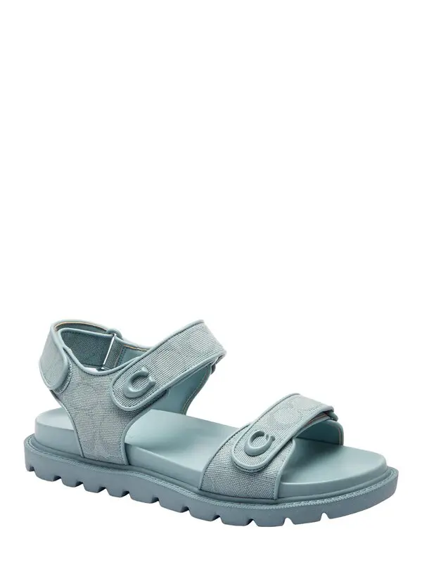 COACH Brynn Sandal In Signature Canvas - Sea Mist