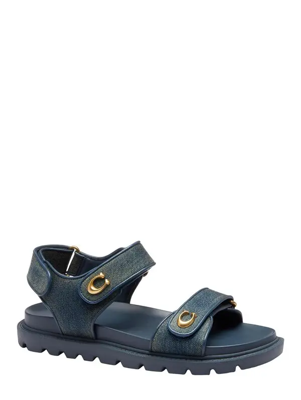 COACH Brynn Denim Sandal - Dark Indigo