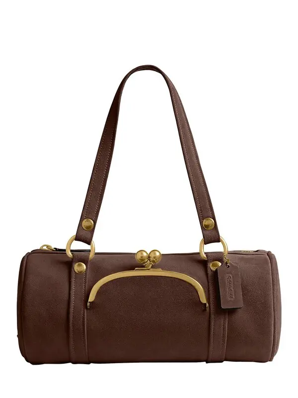 COACH Kisslock Barrel Bag - Brass/dark Chocolate