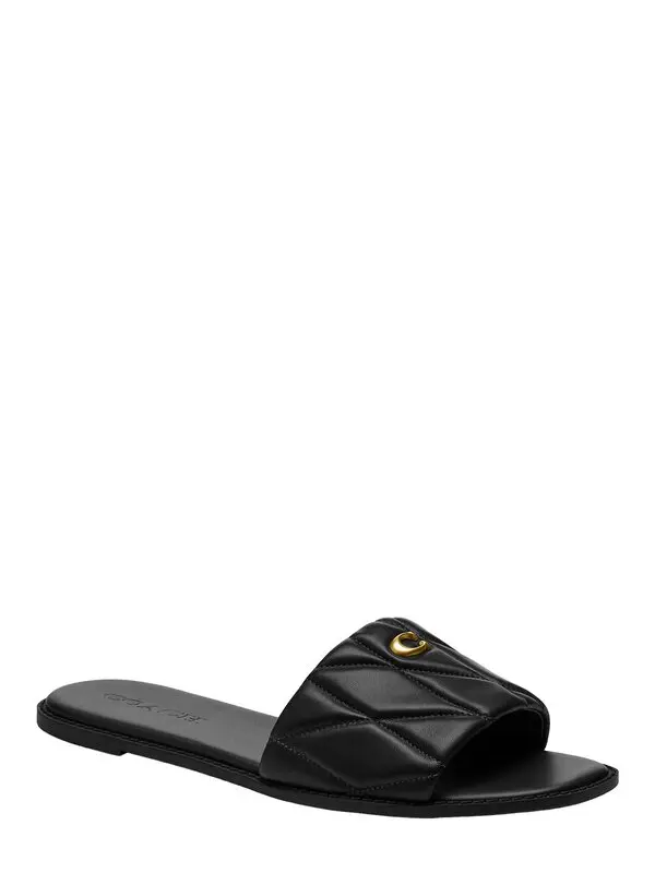 COACH Holly Quilted Sandal - Black