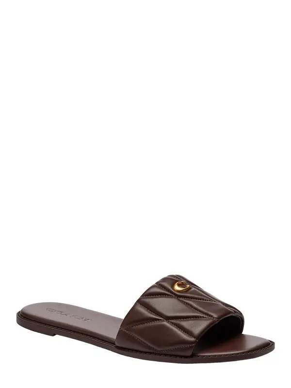 COACH Holly Quilted Sandal - Maple
