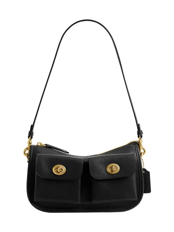 COACH Twin Turnlock Waverly Bag - Brass/black