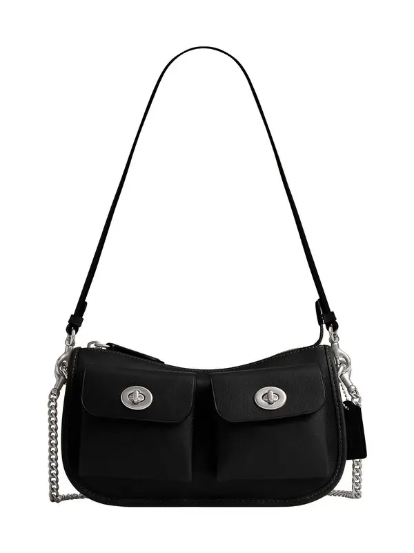 COACH Twin Turnlock Waverly Bag - Silver/black
