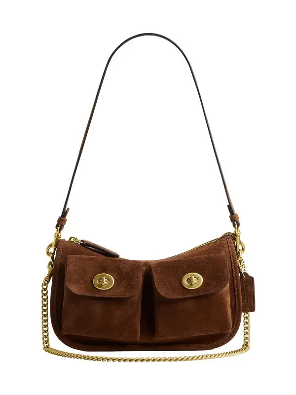 COACH Twin Turnlock Waverly Bag - Brass/warm Brown
