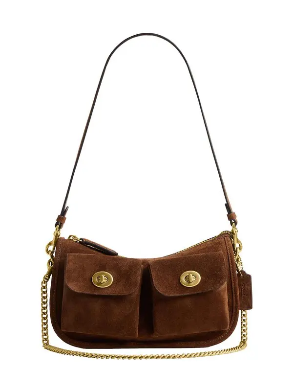 COACH Twin Turnlock Waverly Bag - Brass/warm Brown