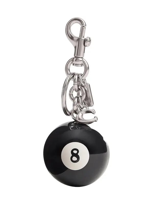 COACH Eight Ball Charm - Silver/black