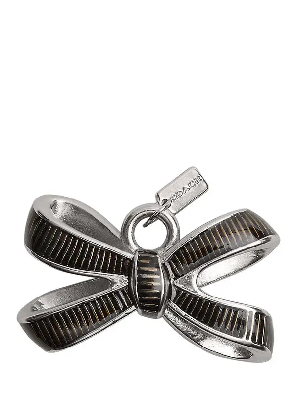 COACH Bow Shoelace Charm - Silver/black