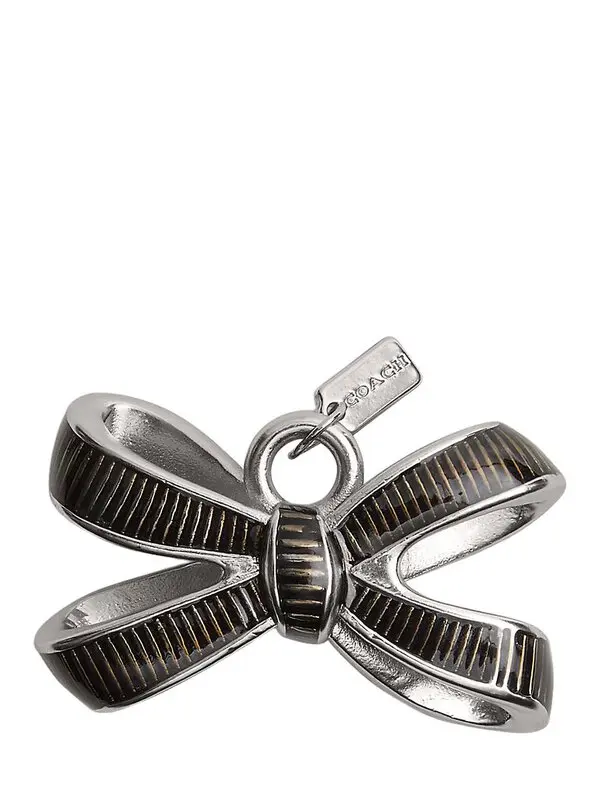 COACH Bow Shoelace Charm - Silver/black