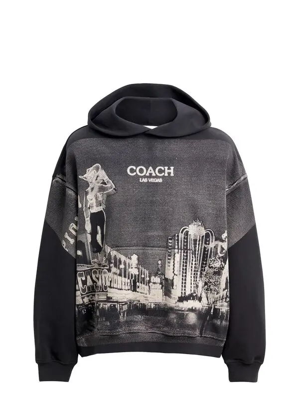 COACH Las Vegas Postcard Relaxed Hoodie - Black