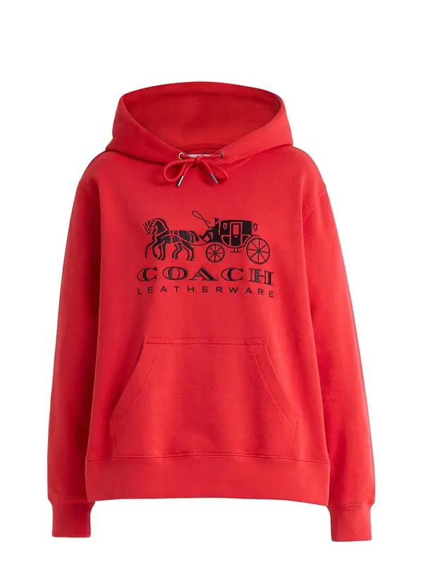 COACH Restored Horse And Carriage Hoodie In Organic Cotton - Sport Red