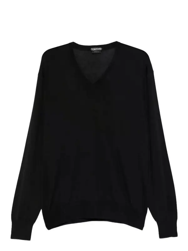 TOM FORD Fine-gauge V-neck Sweater - Black