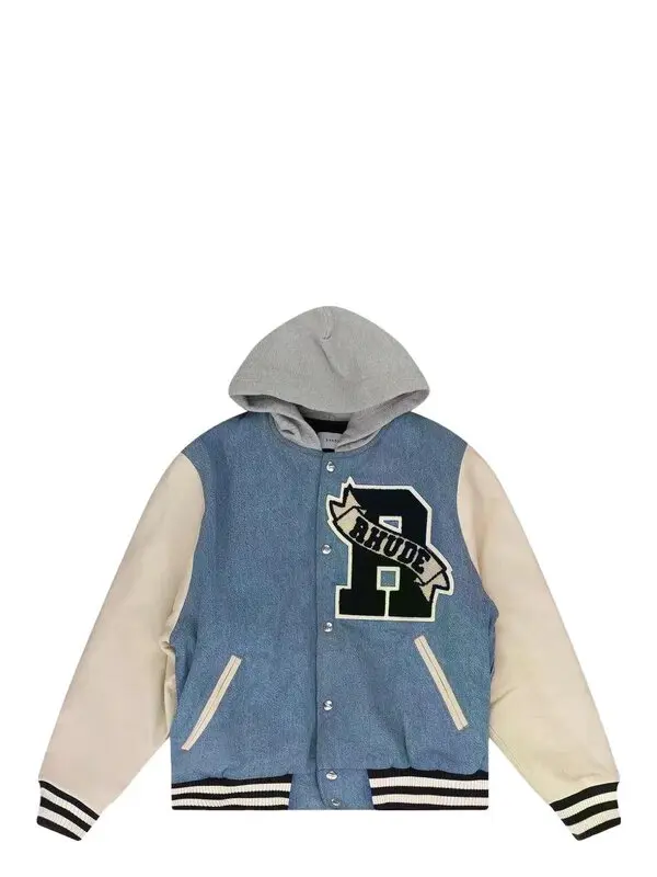 Rhude Appliqué Varsity Jacket - Blue
