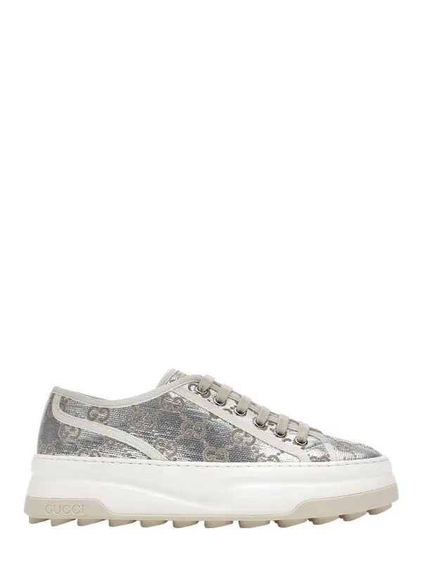 Gucci Gg Metallic Sneakers - Silver