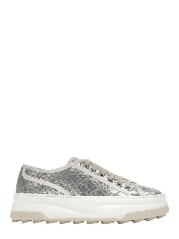 Gucci Gg Metallic Sneakers - Silver