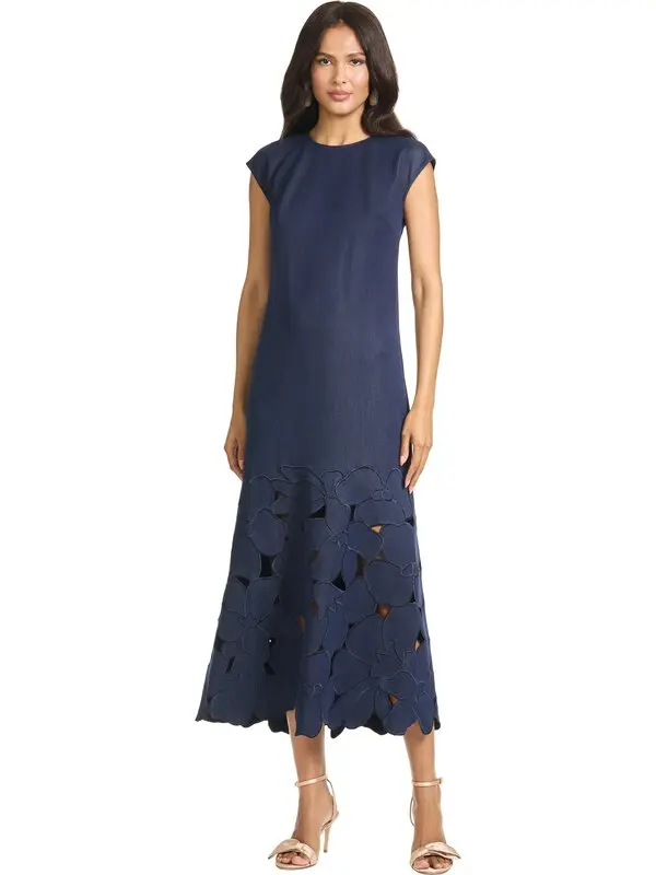 Sachin & Babi Sabette Sheath Dress With Floral Embroidery - Denim