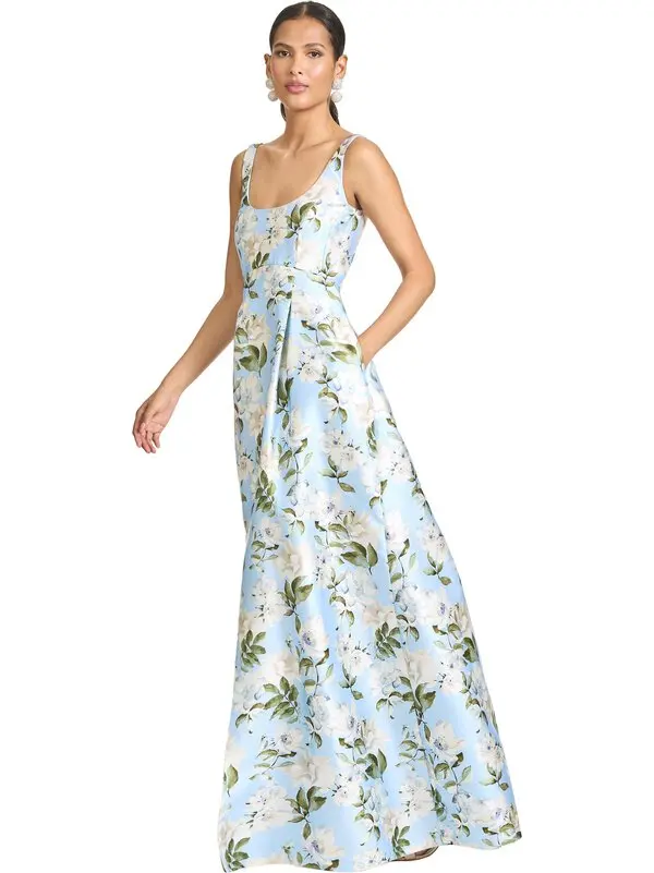 Sachin & Babi Aurora Floral Gown - Sky Camellia