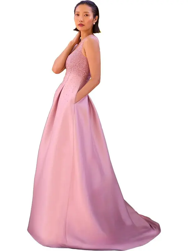 Sachin & Babi Embellished Aurora Gown - Rose Quartz