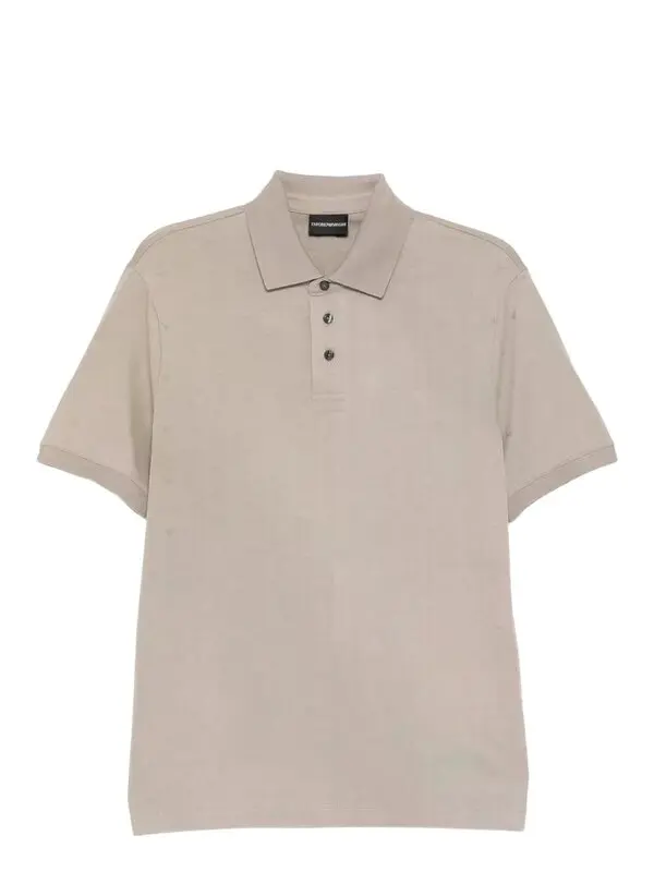 Emporio Armani Cotton Jersey Polo Shirt - Neutrals