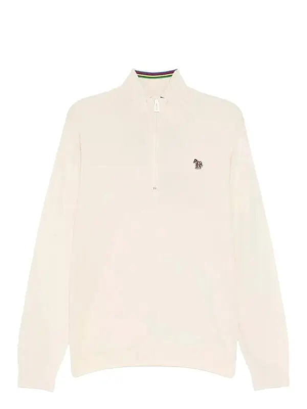 Paul Smith Zebra-logo Cotton Sweater - Neutrals