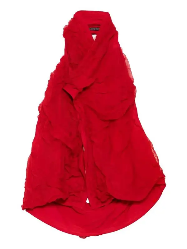 Yohji Yamamoto Crushed Chiffon Top - Red